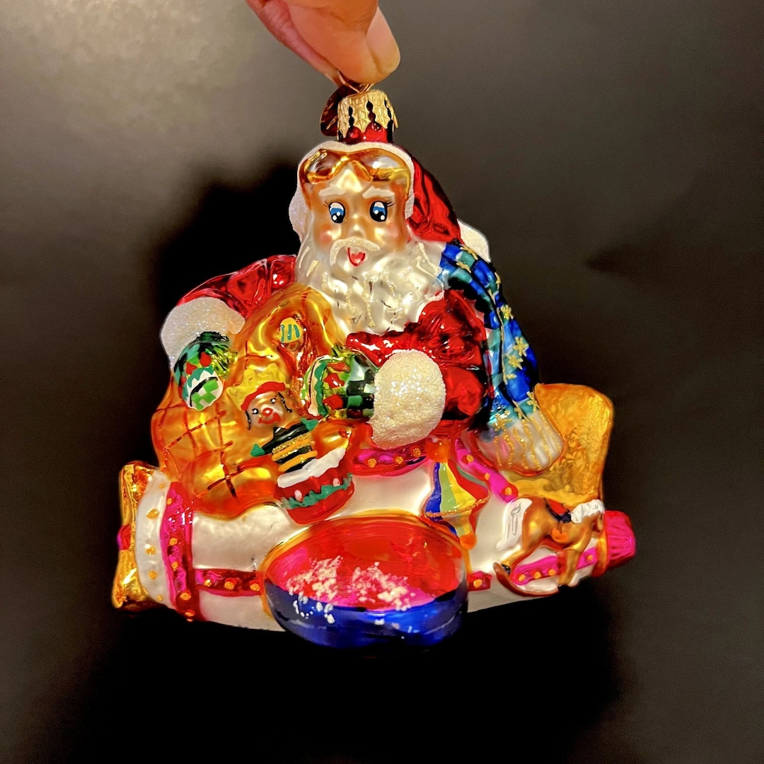 RARE Vintage Christopher Radko Starlight Club Exclusive Santa on A ...