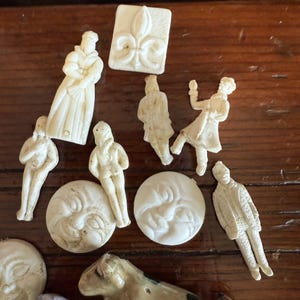 Vintage French Feves Set of 32 Miniature Porcelain & Resin Figurines ...