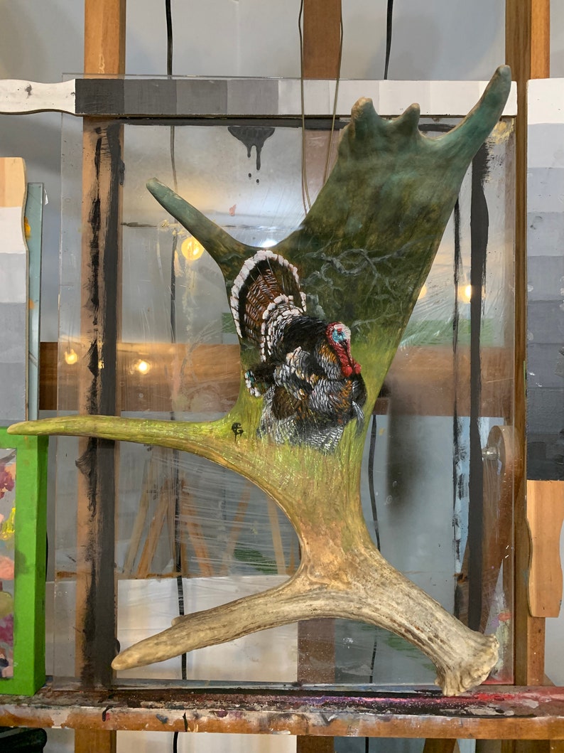 Painted Moose Antler original & Custom Painted - Etsy