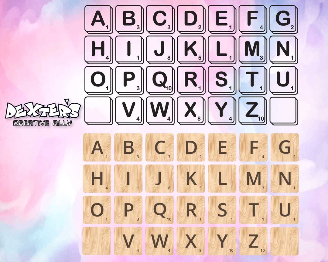 Scrabble Tiles SVG Files Scrabble Tiles Clipart Scrabble Letters ...