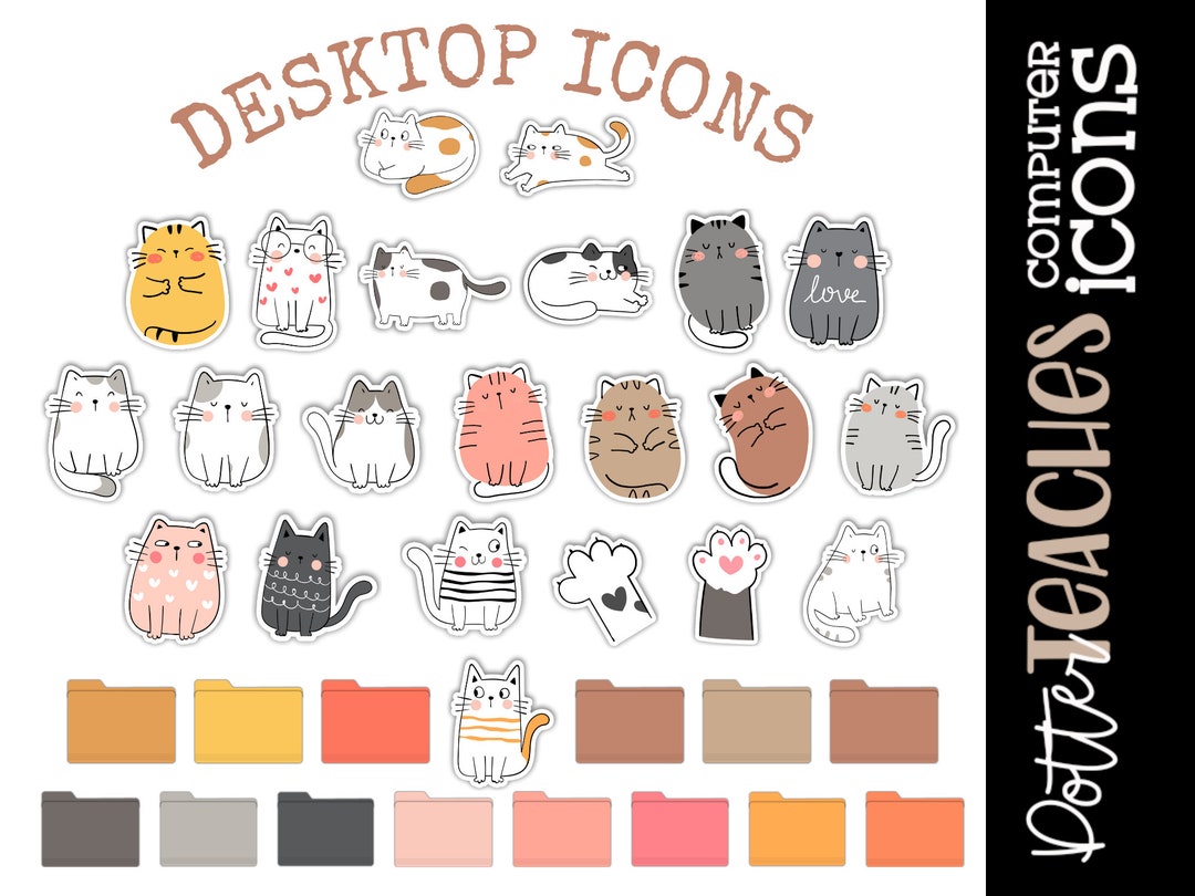 Cat Pack Computer Icons 130-164 Cat, Cats, Folder, Mac & PC, Goodnotes ...