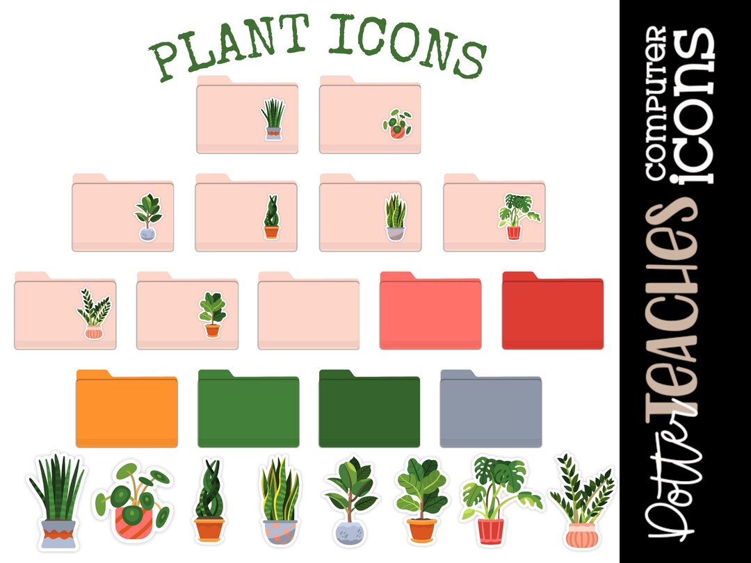 House Plant Themed Computer Icons Folder Mac & PC - Etsy