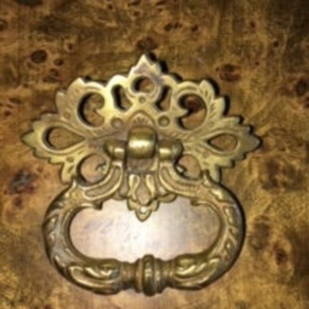 Antique Brass Victorian Baroque Ring Pull Drawer Handle - Etsy
