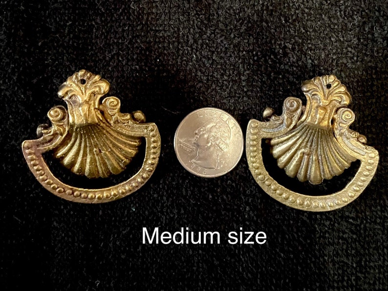 Antique Brass Shell Motif Victorian Ring Pull Drawer Handle - Etsy