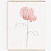 Blush Pink Wall Art, One Line Drawing, Flower Line Art Print ...