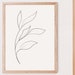 Minimalist Leaf Print Botanical Line Art Print Printable | Etsy