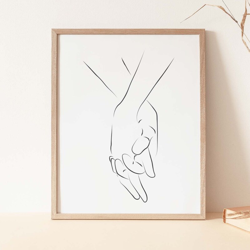 Holding Hands Line Art - Etsy