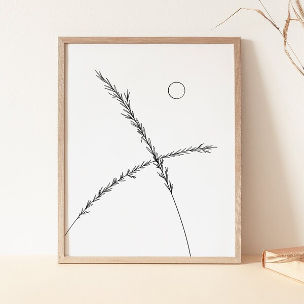 Line Drawing Moon - Etsy