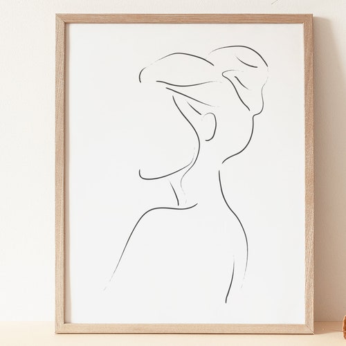 Minimal Line Drawing Woman Minimalist Body Print Abstract - Etsy