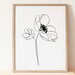 Daffodil One Line Flower Print, Earth Tone Line Art, One Line Drawing ...