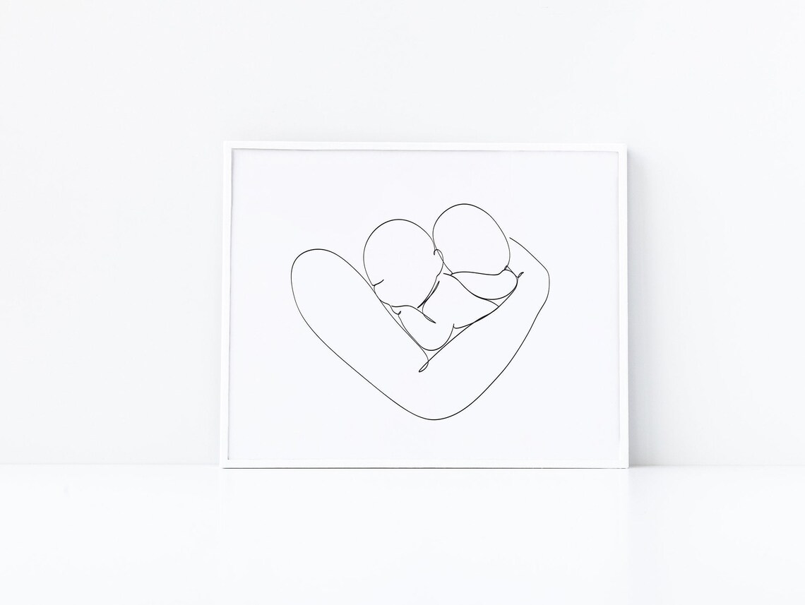 One Line Twins Art Twins Print Twins Printable Twins Line - Etsy