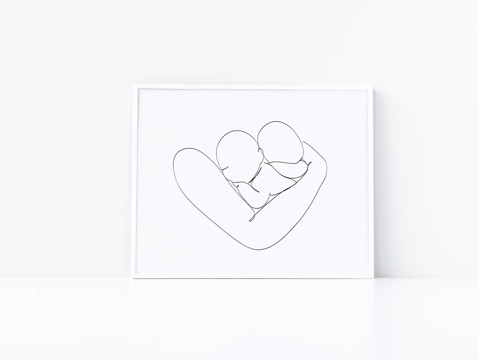 One Line Twins Art, Twins Print, Twins Printable, Twins Line Drawing ...