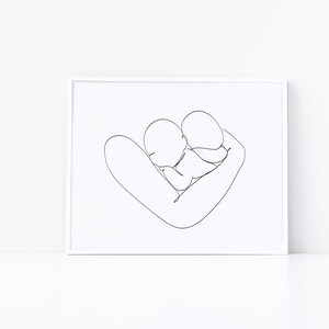 One Line Twins Art, Twins Print, Twins Printable, Twins Line Drawing ...