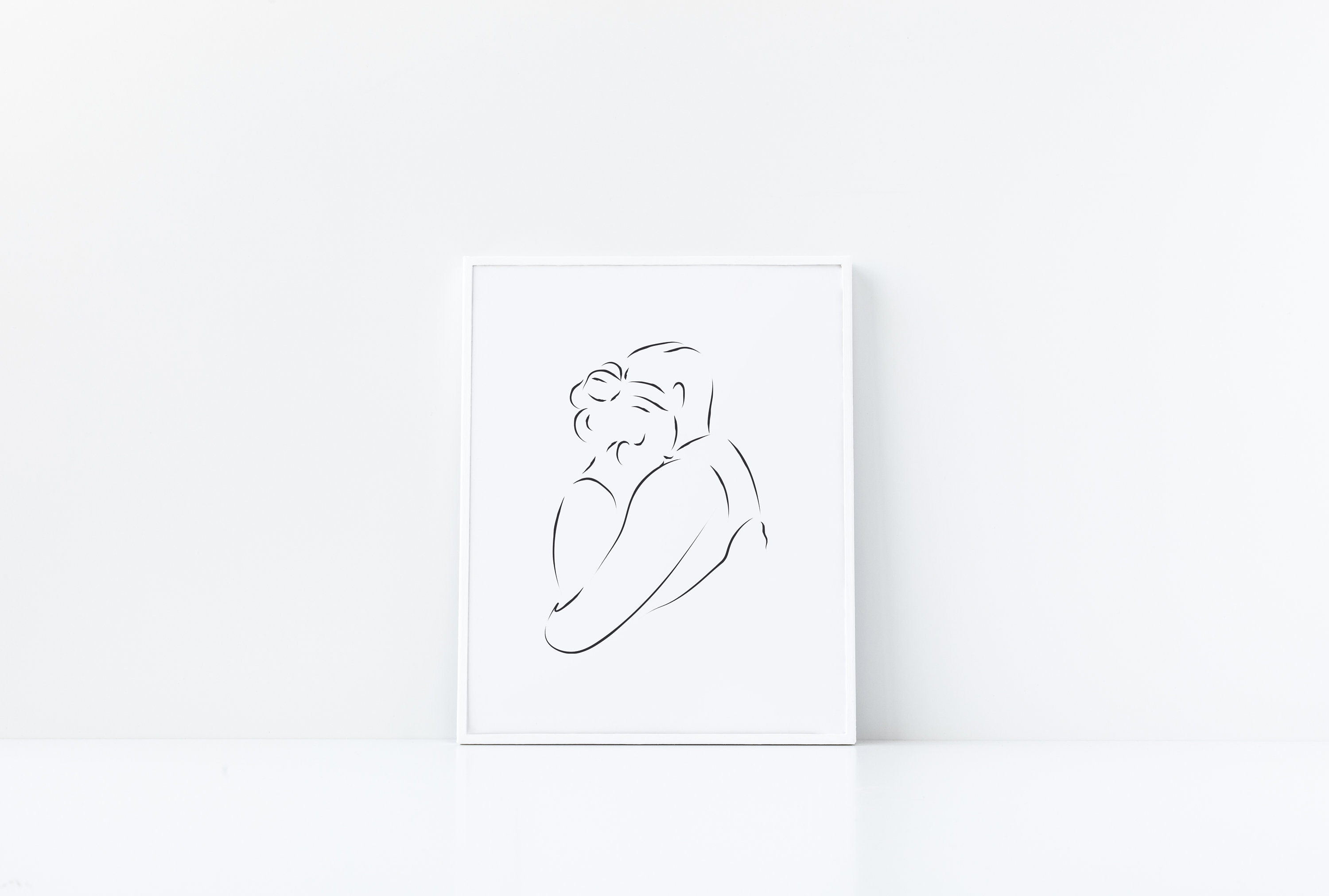 Abstract Couple Line Art Romantic Couple Portrait Poster | Etsy