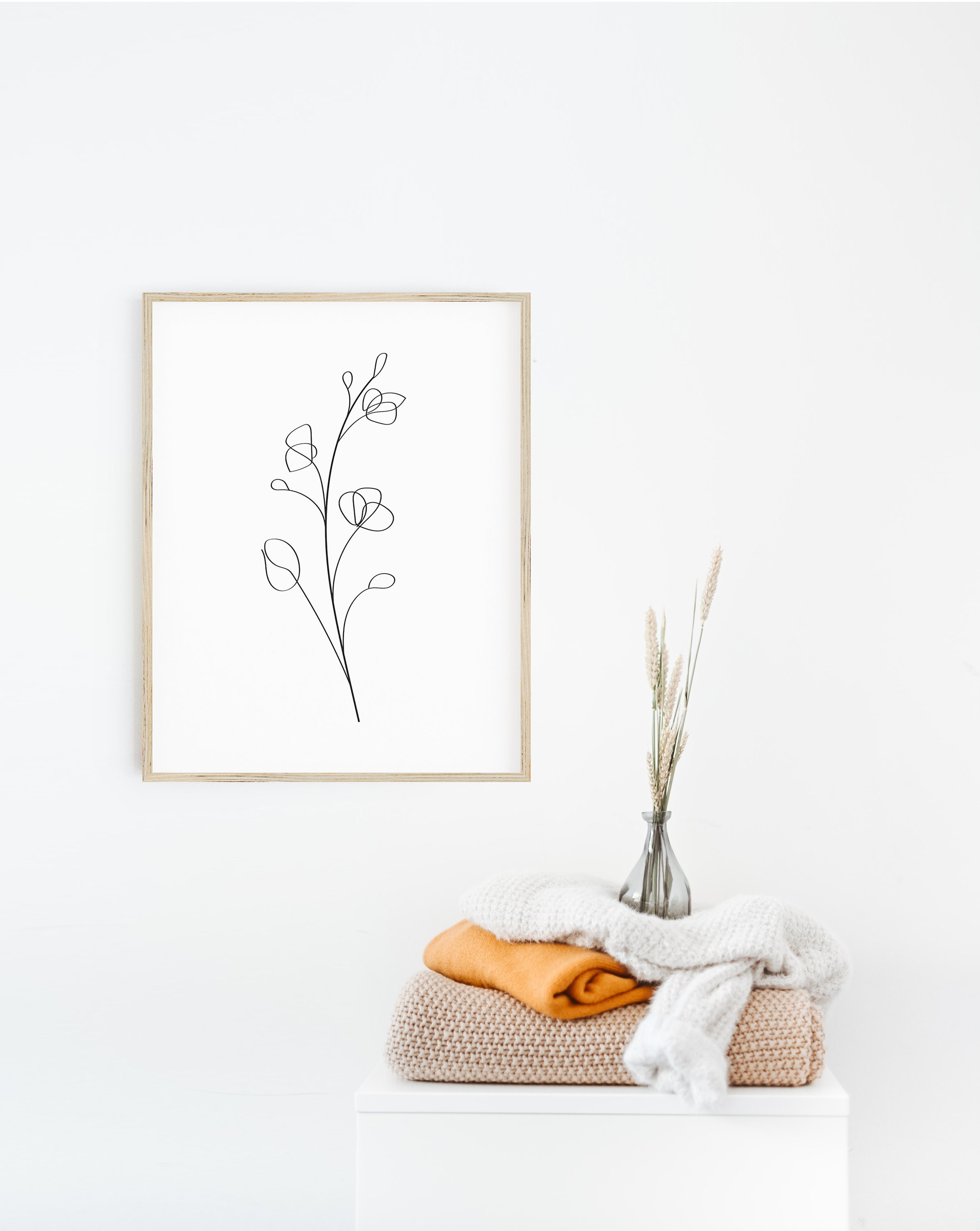 Abstract Botanical Art Abstract Flower Line Art Minimalist | Etsy