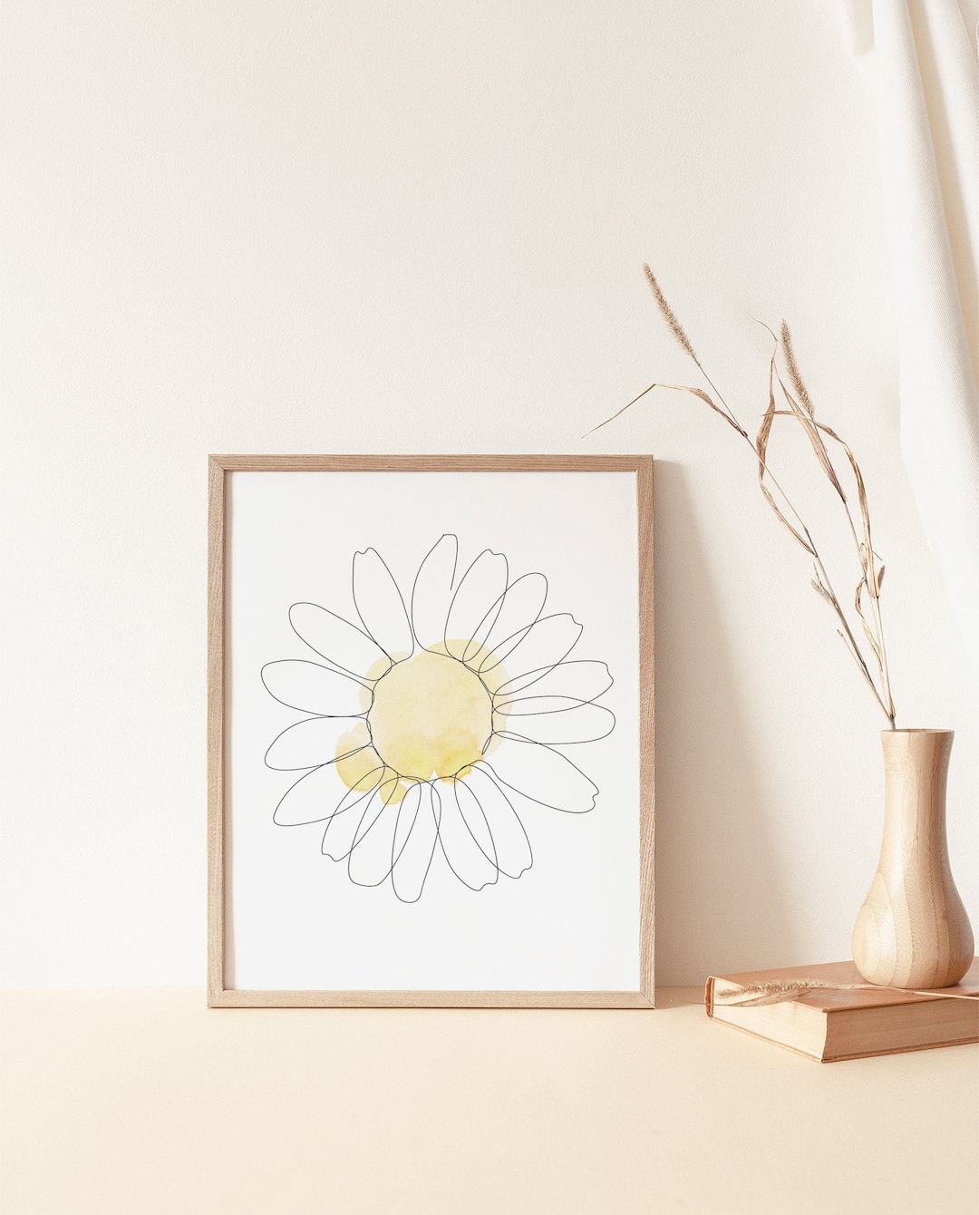 Daisy One Line, One Line Flower Print, Daisy Line Drawing, Printable ...