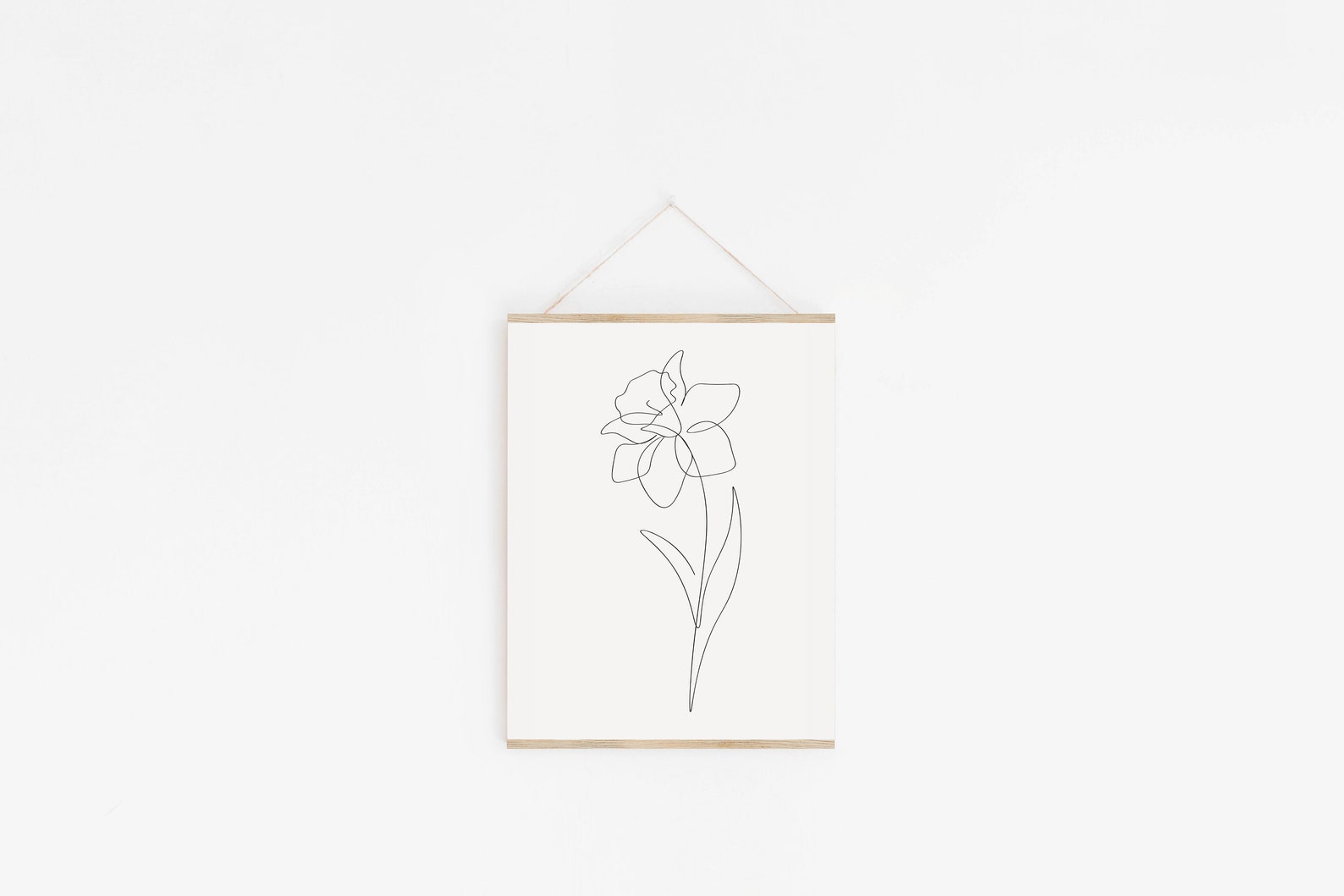 One Line Daffodil Daffodil Print Flower Line Art Minimalist - Etsy