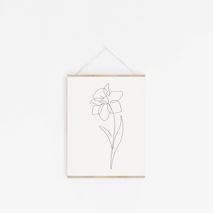 One Line Daffodil, Daffodil Print, Flower Line Art, Minimalist Art ...