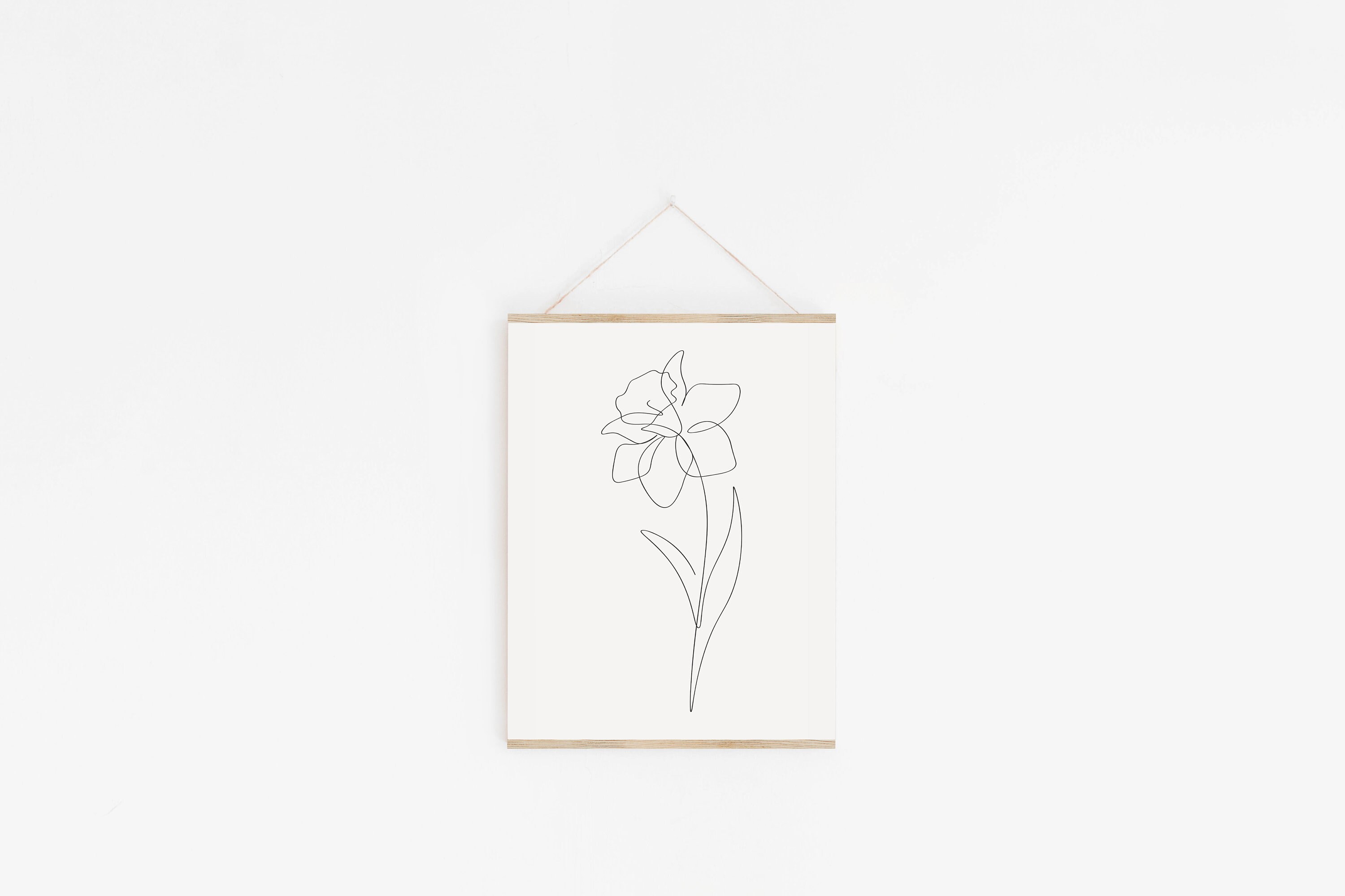 One Line Daffodil Daffodil Print Flower Line Art Minimalist | Etsy