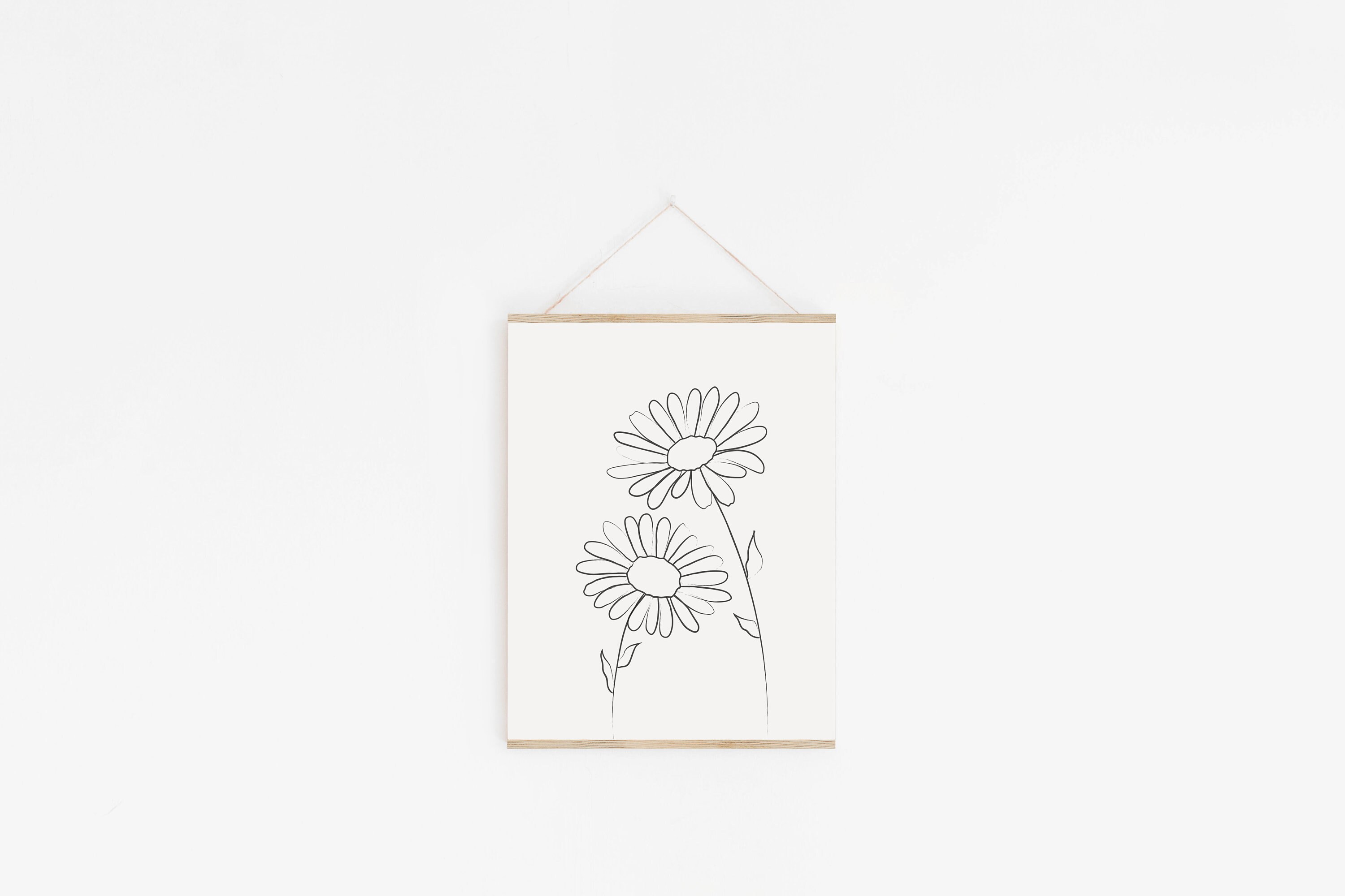 Daisies Line Art, Daisies Art Print, Printable Wall Art, Minimalist ...