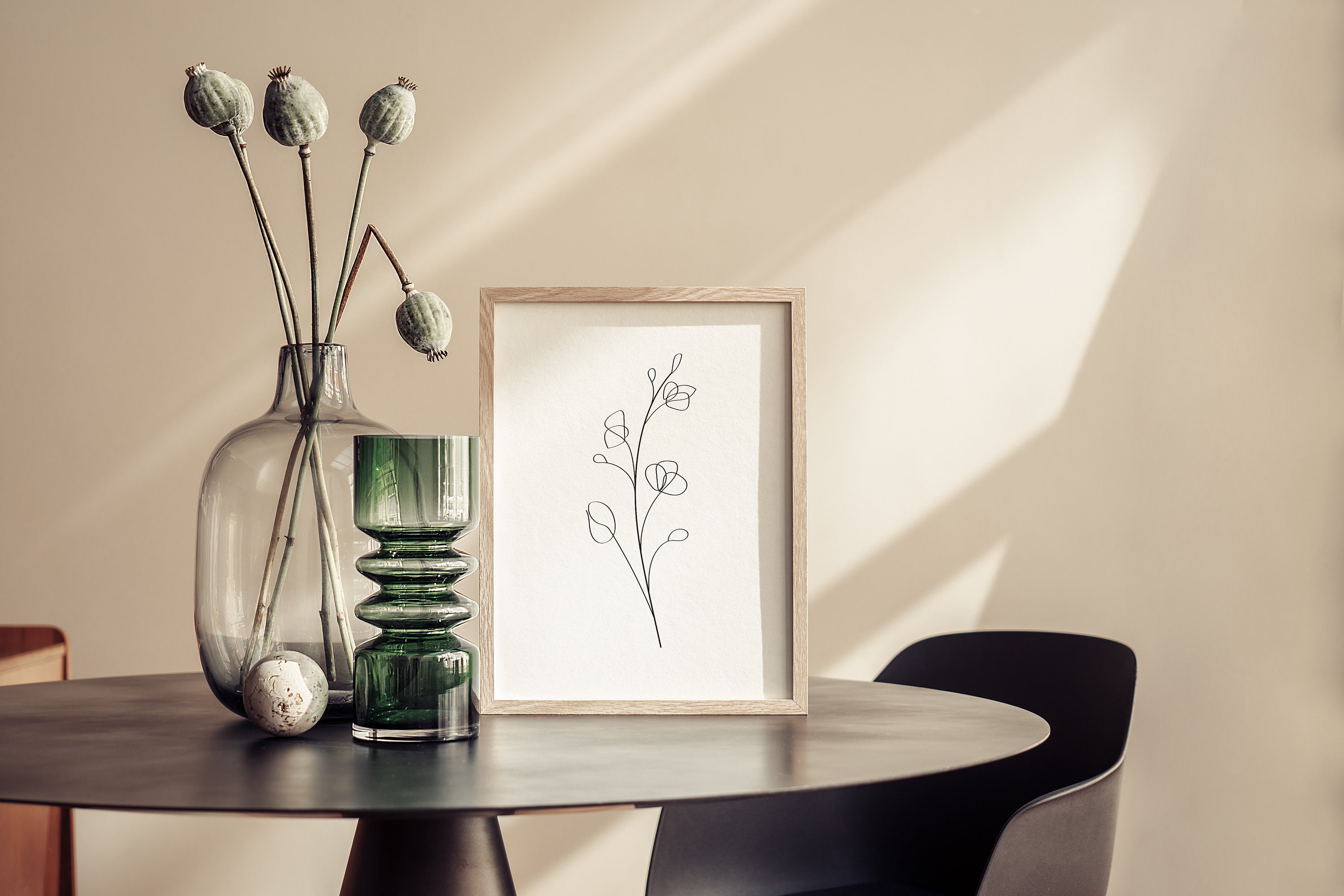 Abstract Botanical Art Abstract Flower Line Art Minimalist | Etsy