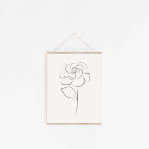 Gardenia Line Art, Printable Wall Art, Flower Line Art, Gardenia Flower ...