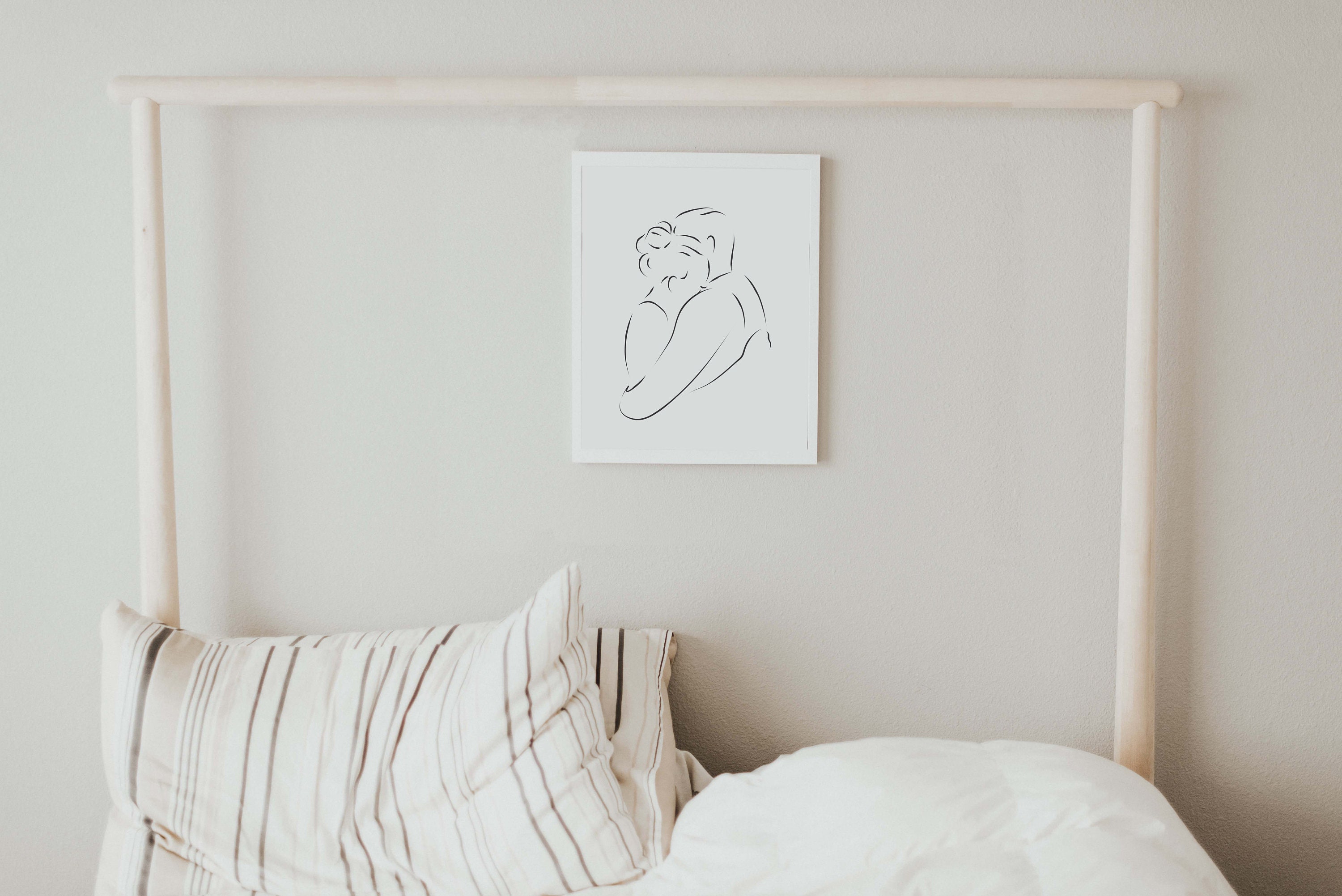 Abstract Couple Line Art Romantic Couple Portrait Poster | Etsy