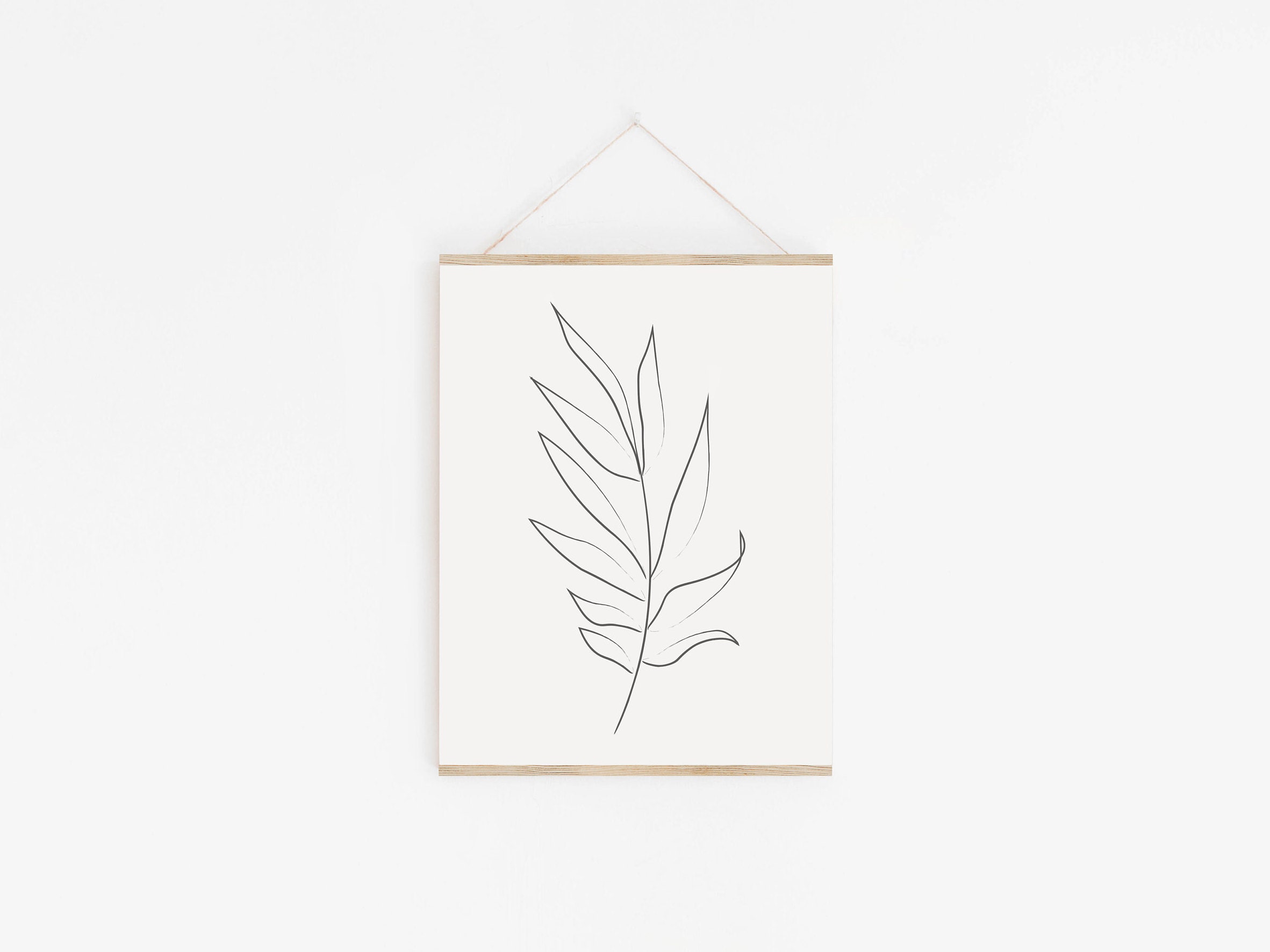 Minimalist Leaf Print Botanical Line Art Print Printable | Etsy