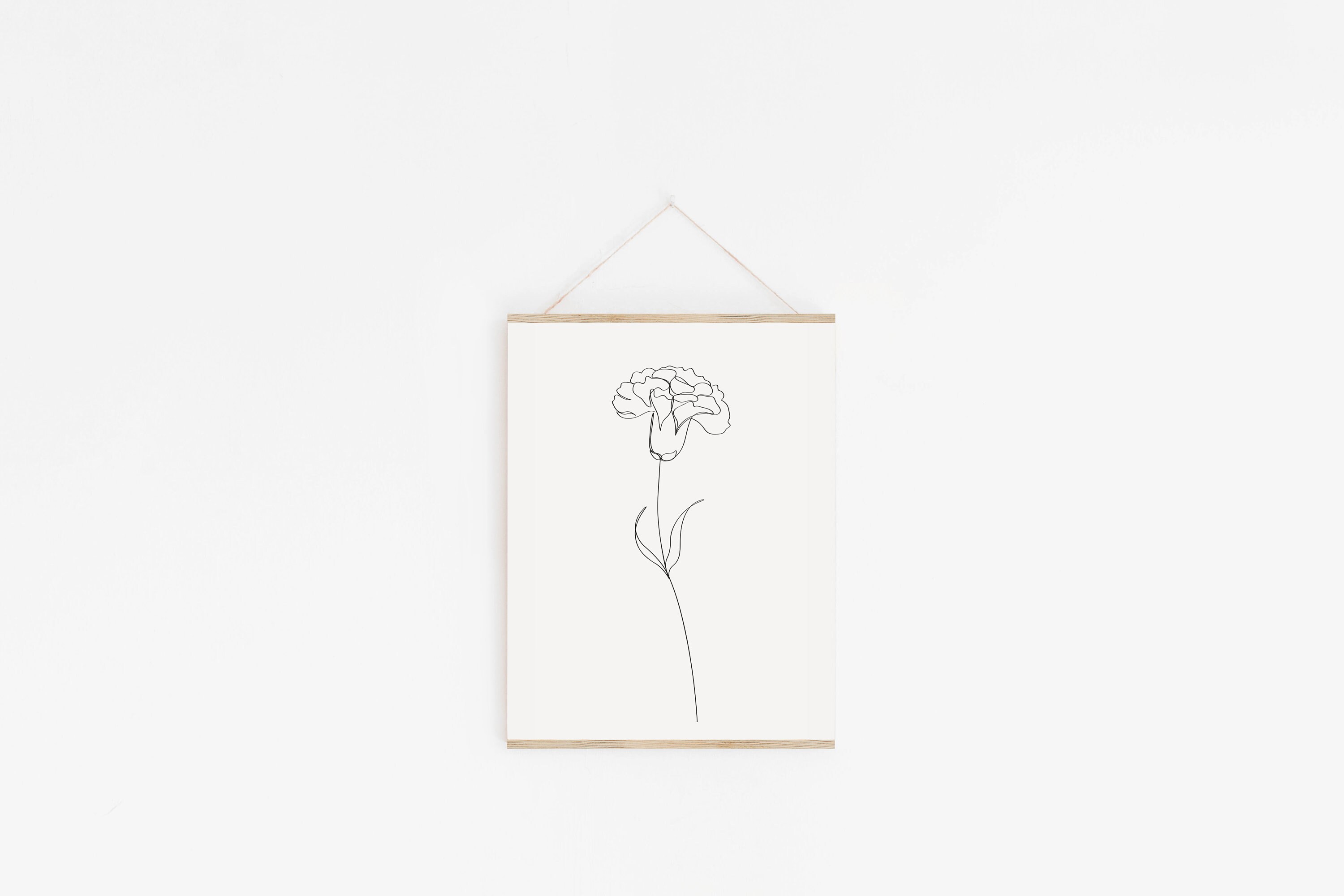One Line Art Carnation One Line Flower Art Carnation | Etsy