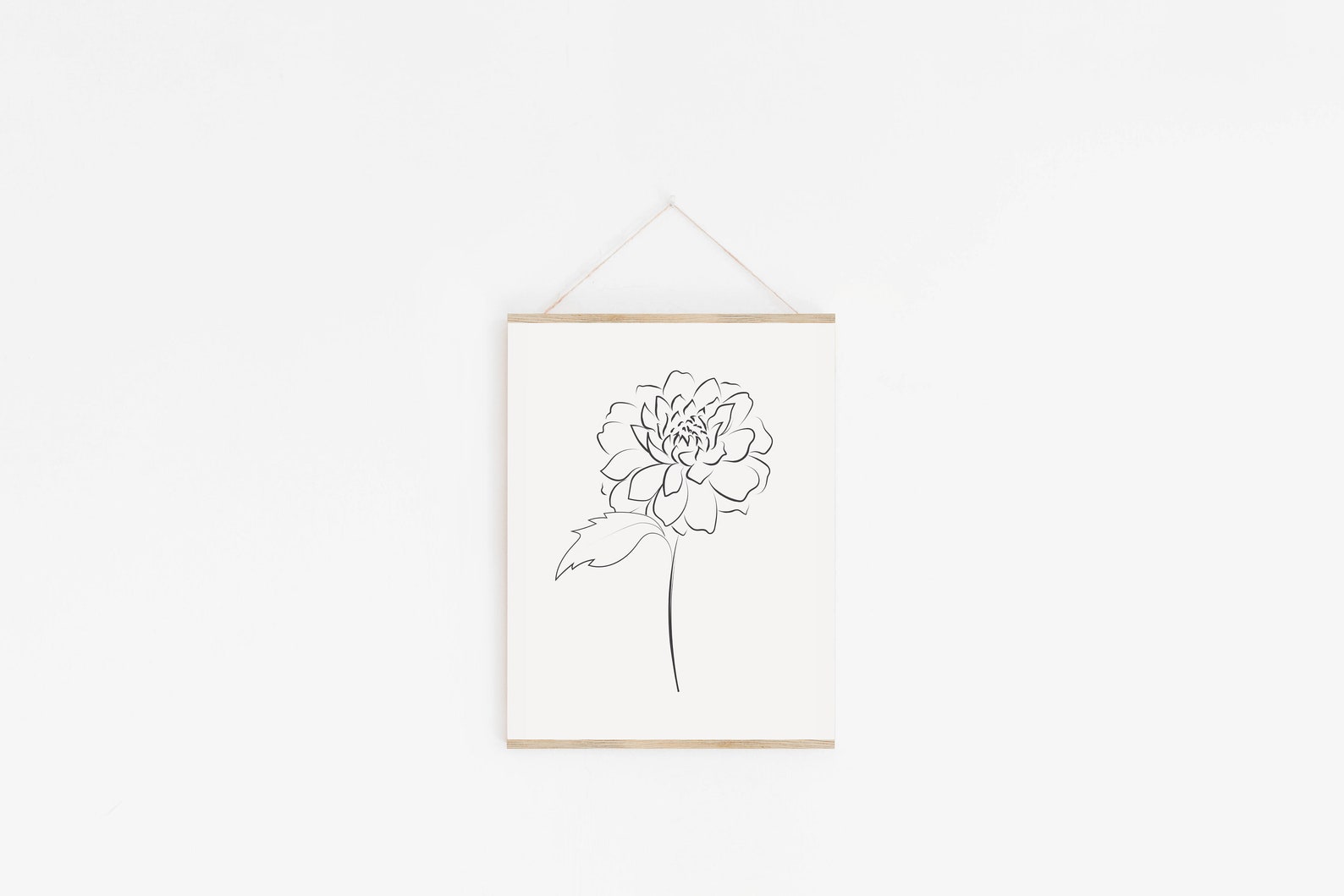 Dahlia Line Art, Dahlia Art, Dahlia Flower Print, Minimalist Flower ...