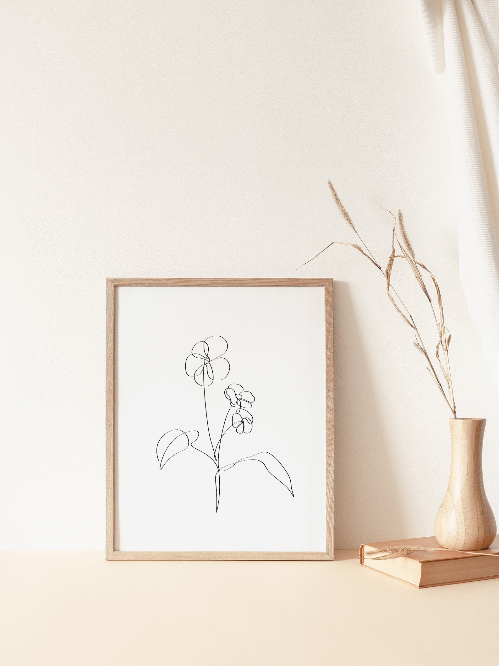 One Line Art Flower Forget Me Not One Line Drawing Minimal - Etsy