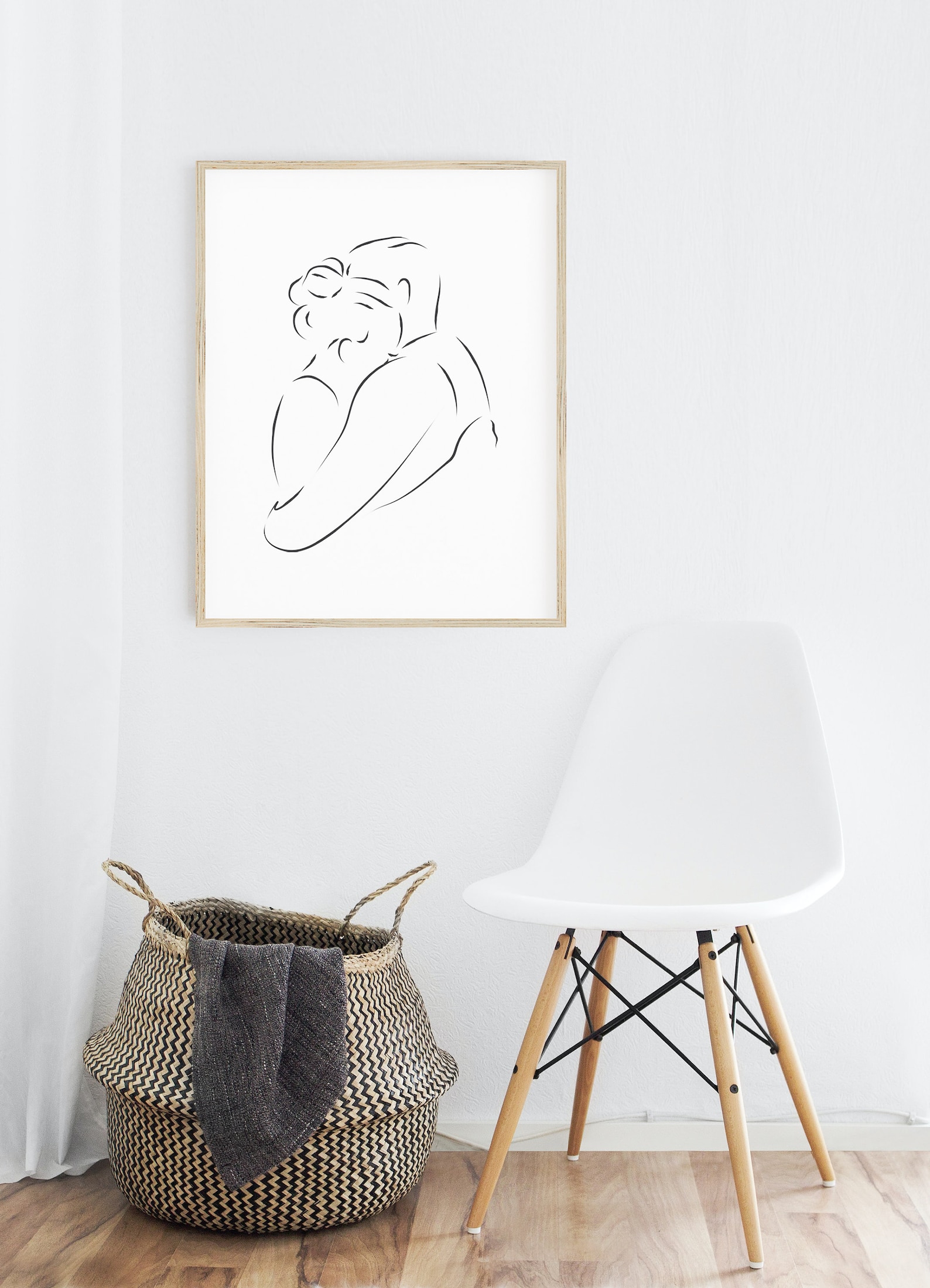 Abstract Couple Line Art Romantic Couple Portrait Poster | Etsy