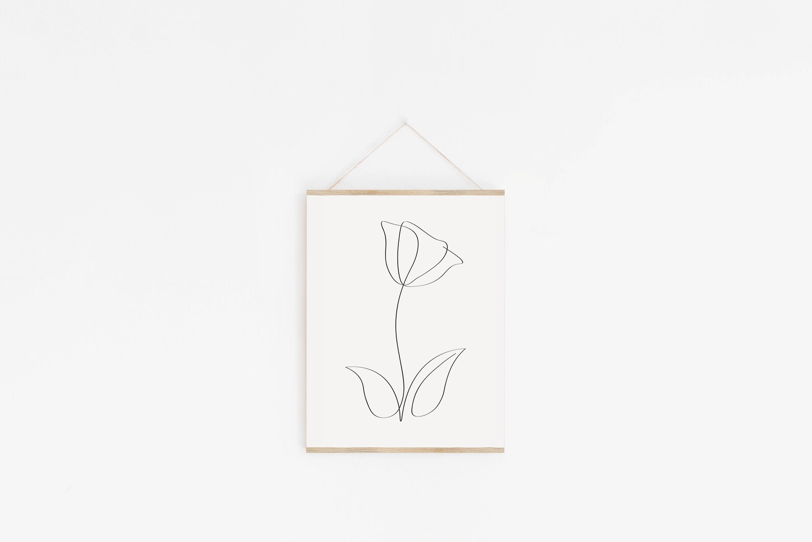 One Line Flower Art Poppy Line Art One Line Printable Poppy | Etsy