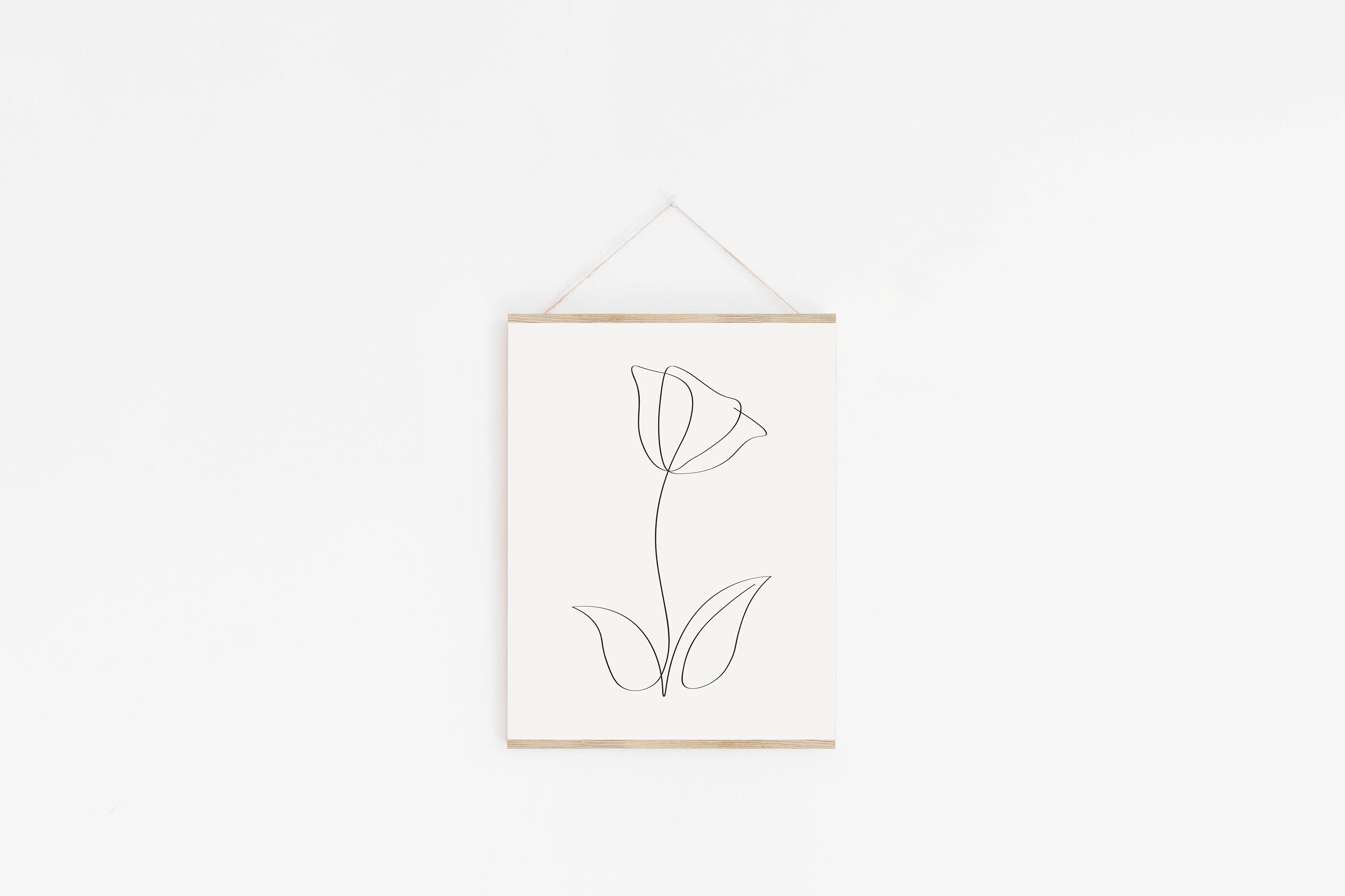 One Line Flower Art Poppy Line Art One Line Printable Poppy | Etsy