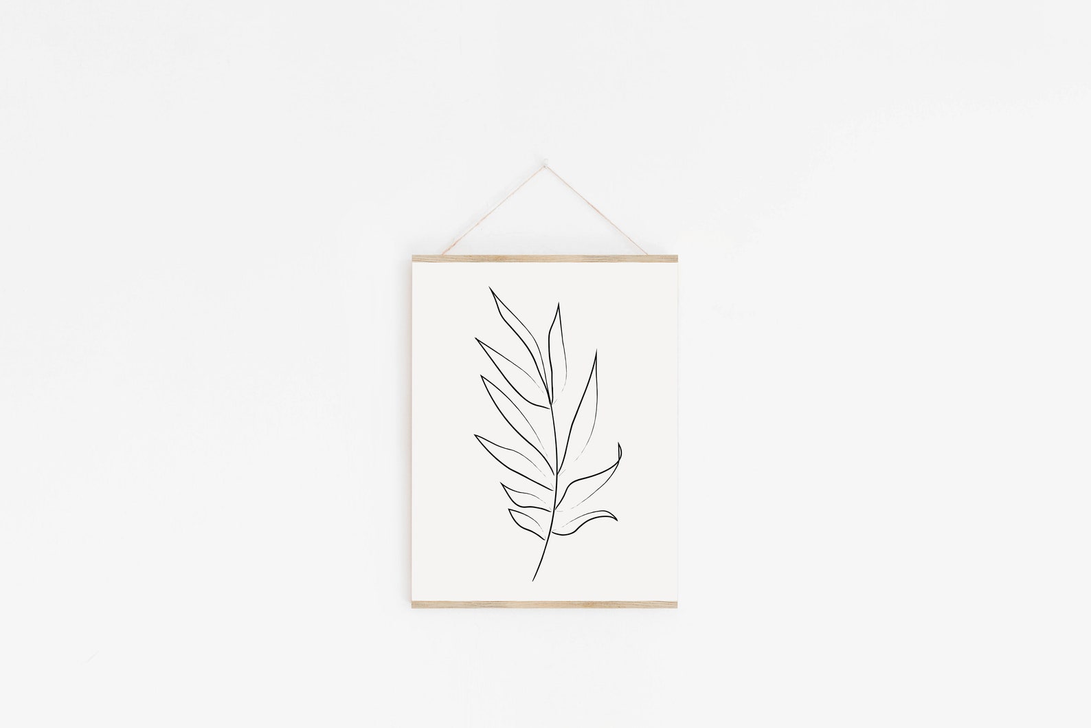 Minimalist Leaf Print Botanical Line Art Print Printable | Etsy