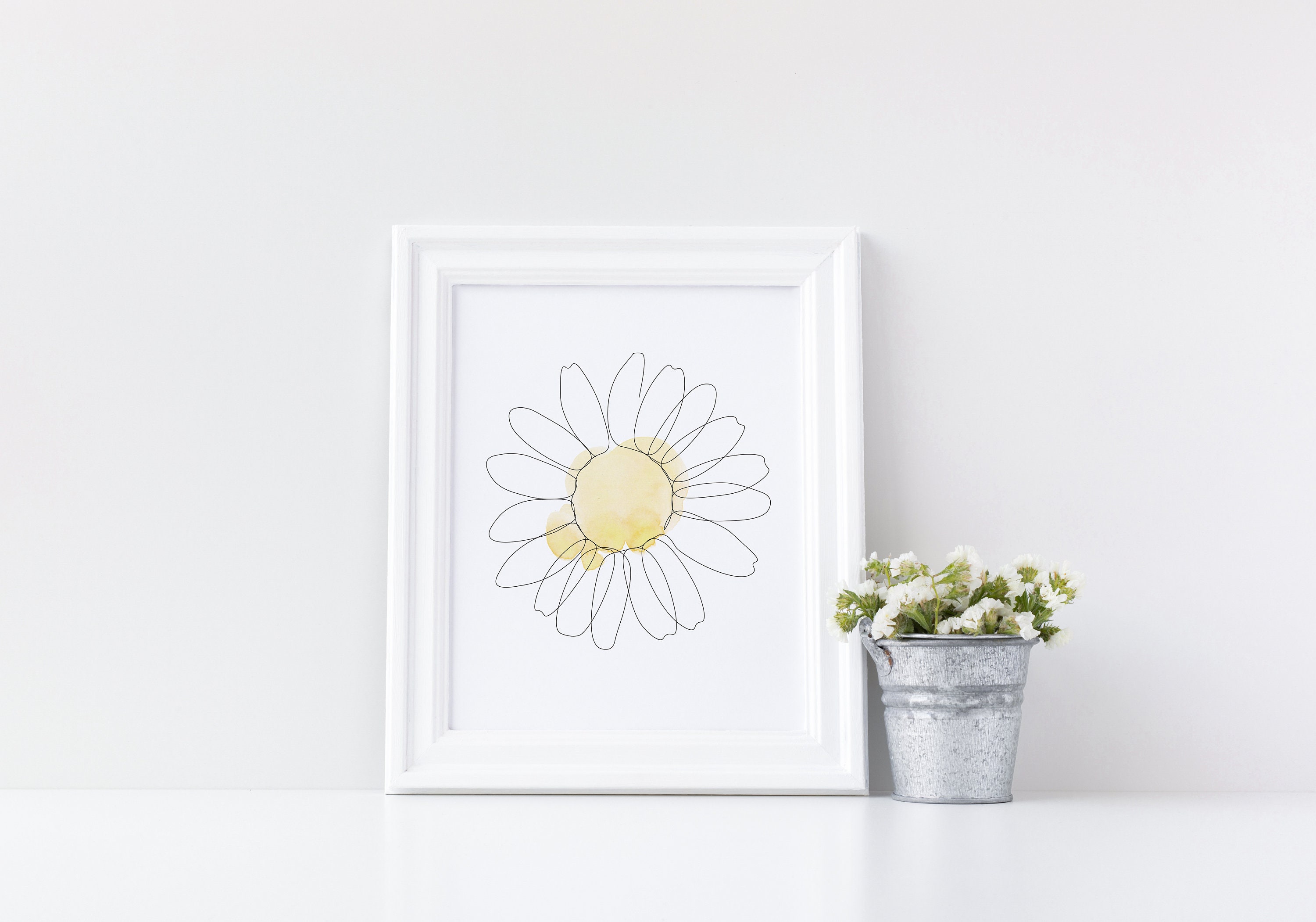 Daisy One Line One Line Flower Print Daisy Line Drawing | Etsy