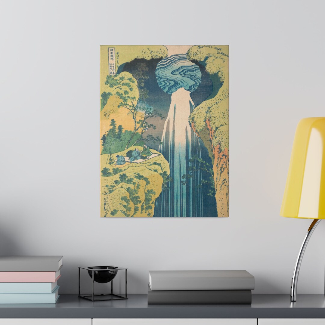 Japanese Wall Art the Amida Falls by Katsushika Hokusai - Etsy