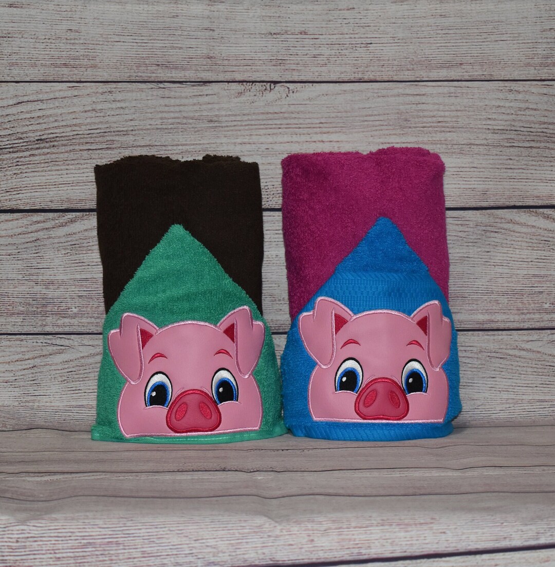 Personalized Pig Hooded Towel for Kids, Gifts for Kids, Hooded Bath ...