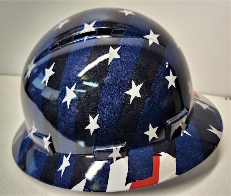 Custom Hydro Dipped AMERICAN FLAG Full Brim Hard Hat - Etsy
