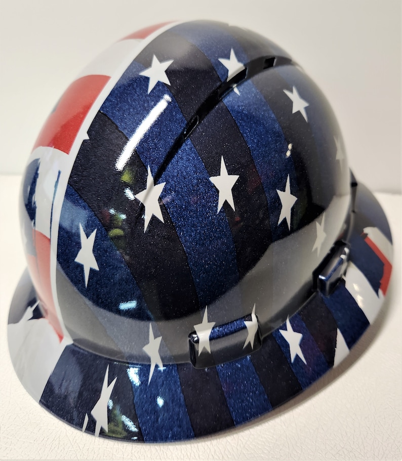 Custom Hydro Dipped AMERICAN FLAG Full Brim Hard Hat - Etsy