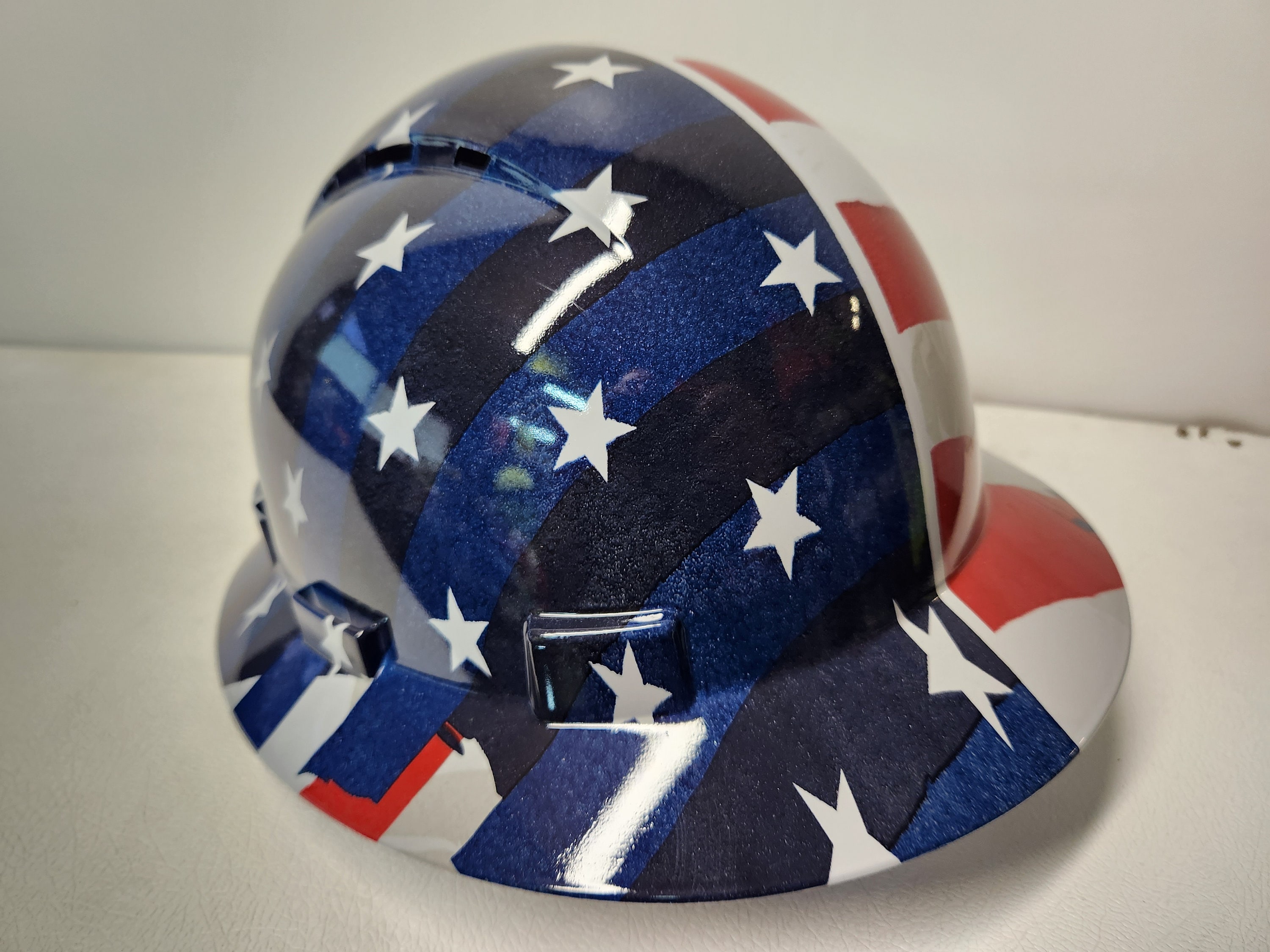 Custom Hydro Dipped AMERICAN FLAG Full Brim Hard Hat - Etsy