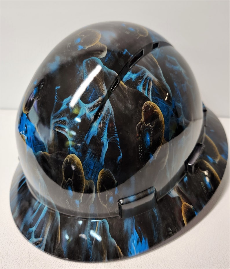 Custom Hydro Dipped Blue Skeleton Full Brim Hard Hat - Etsy