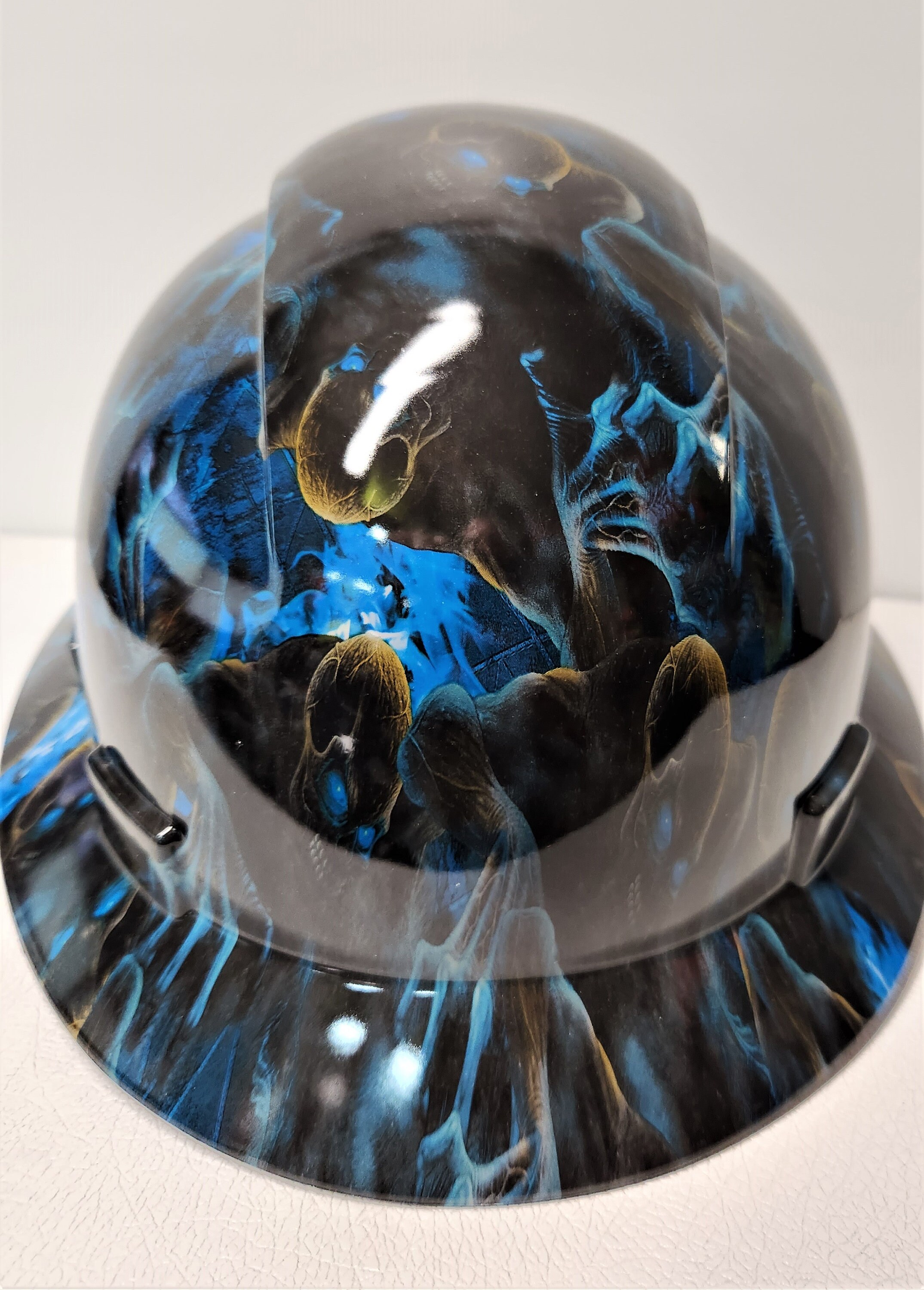Custom Hydro Dipped Blue Skeleton Full Brim Hard Hat - Etsy