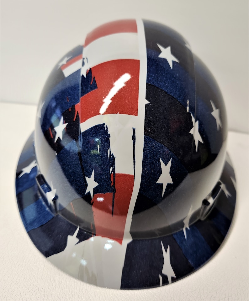 Custom Hydro Dipped AMERICAN FLAG Full Brim Hard Hat - Etsy