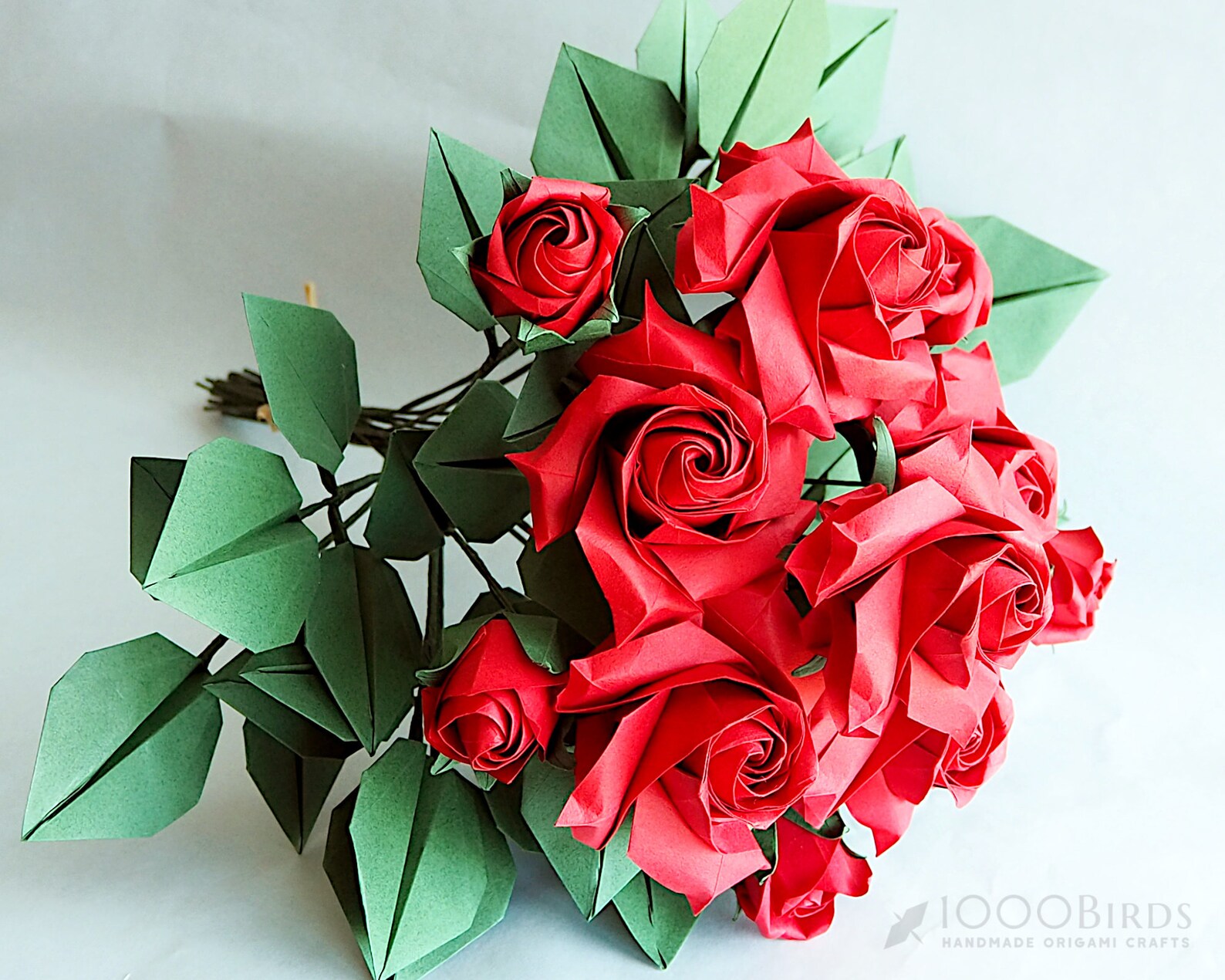Valentine's Day Rose, Origami Paper Rose, Flower Bouquet, Origami ...