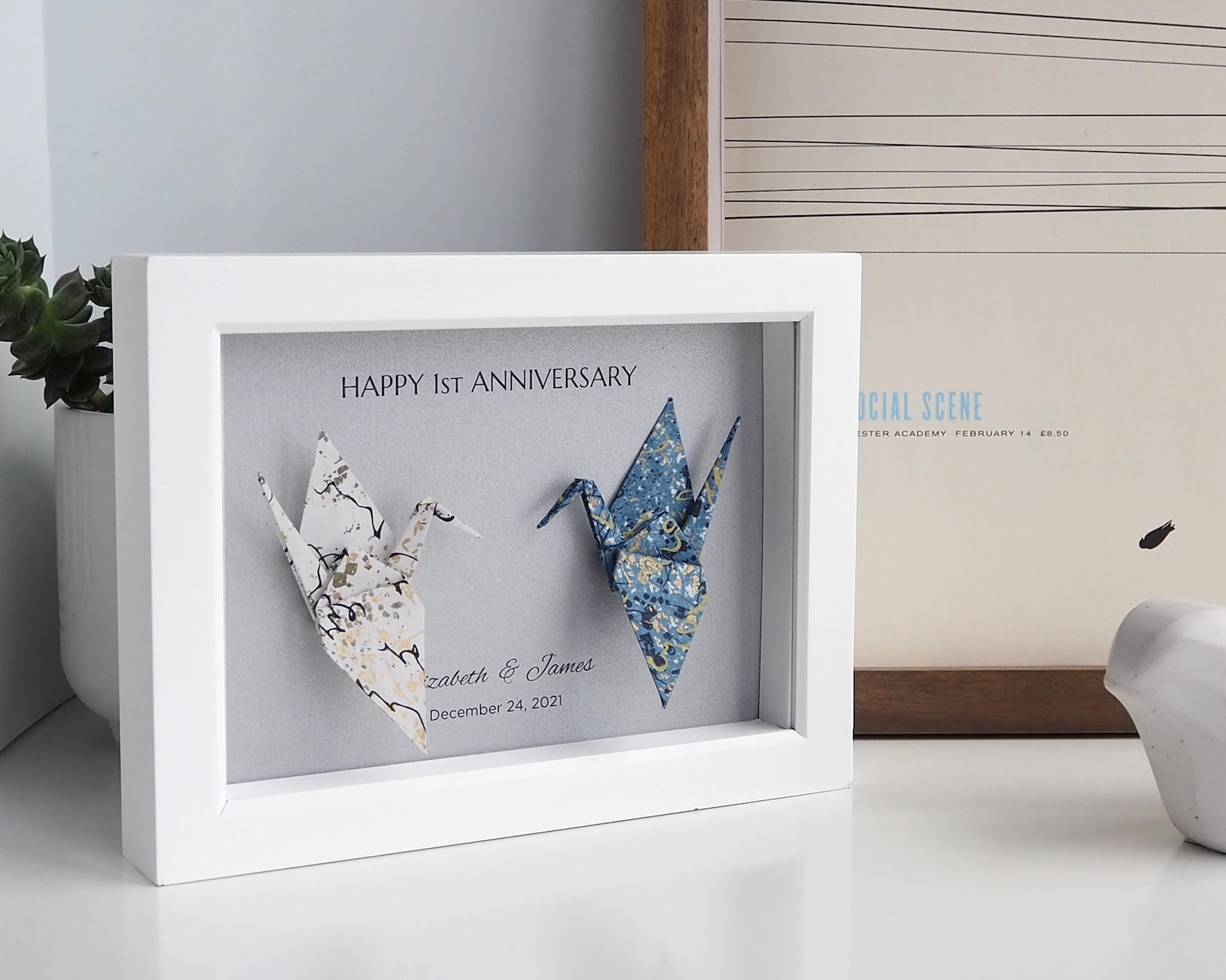 Origami Crane Art Frame – Deep North Journey Japanese Calligraphy ...