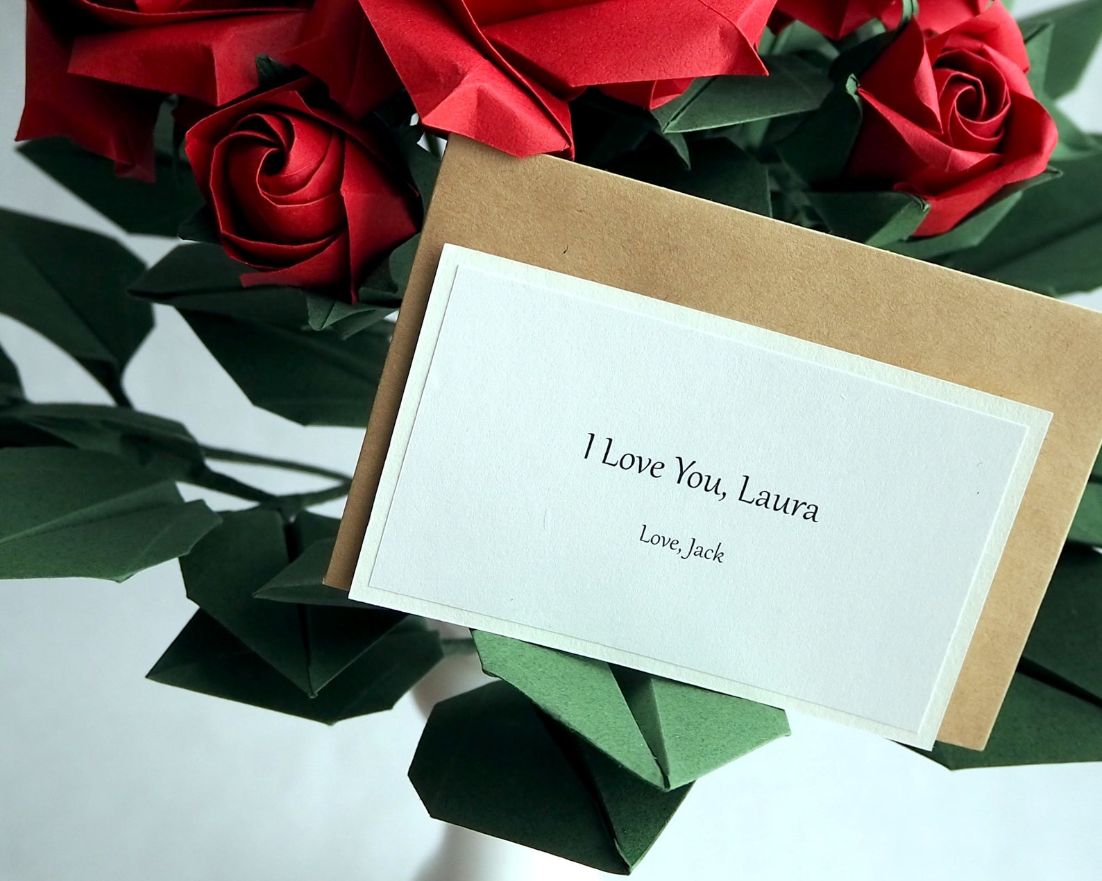 Valentine's Day Rose, Origami Paper Rose, Flower Bouquet, Origami ...