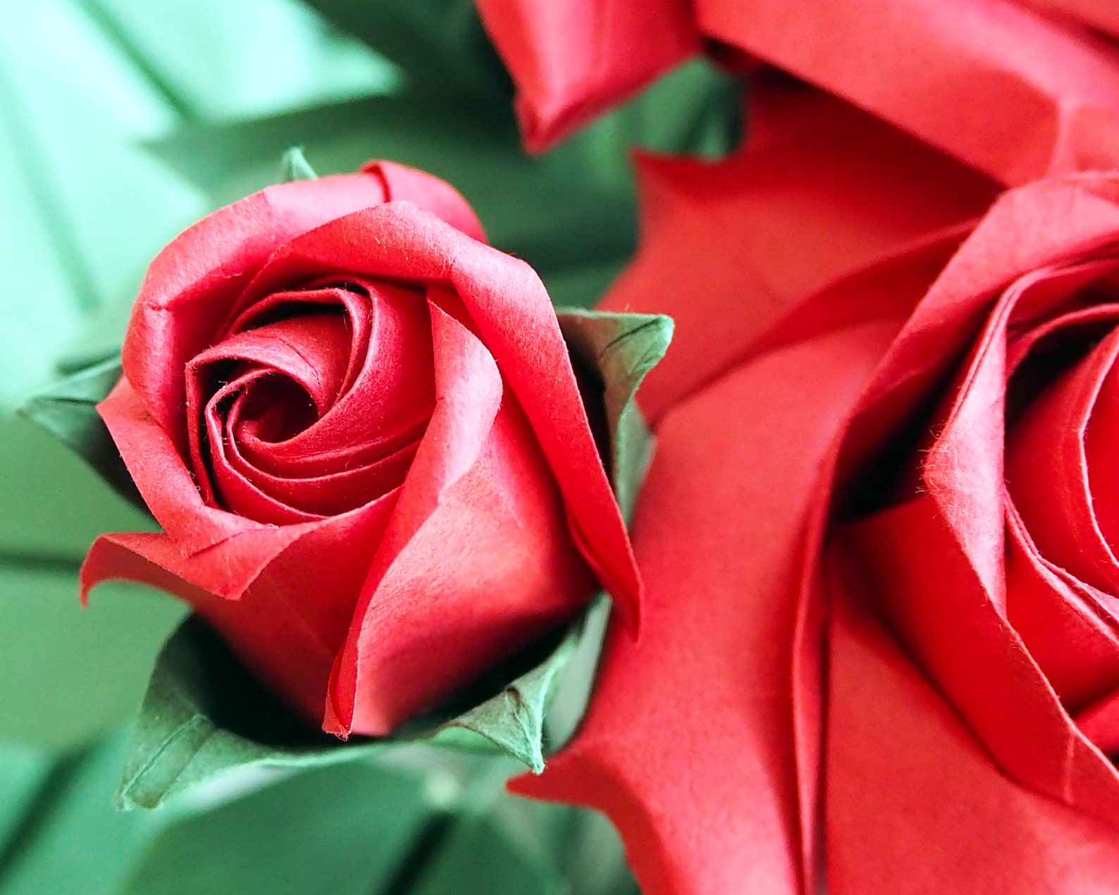 Valentine's Day Rose, Origami Paper Rose, Flower Bouquet, Origami ...