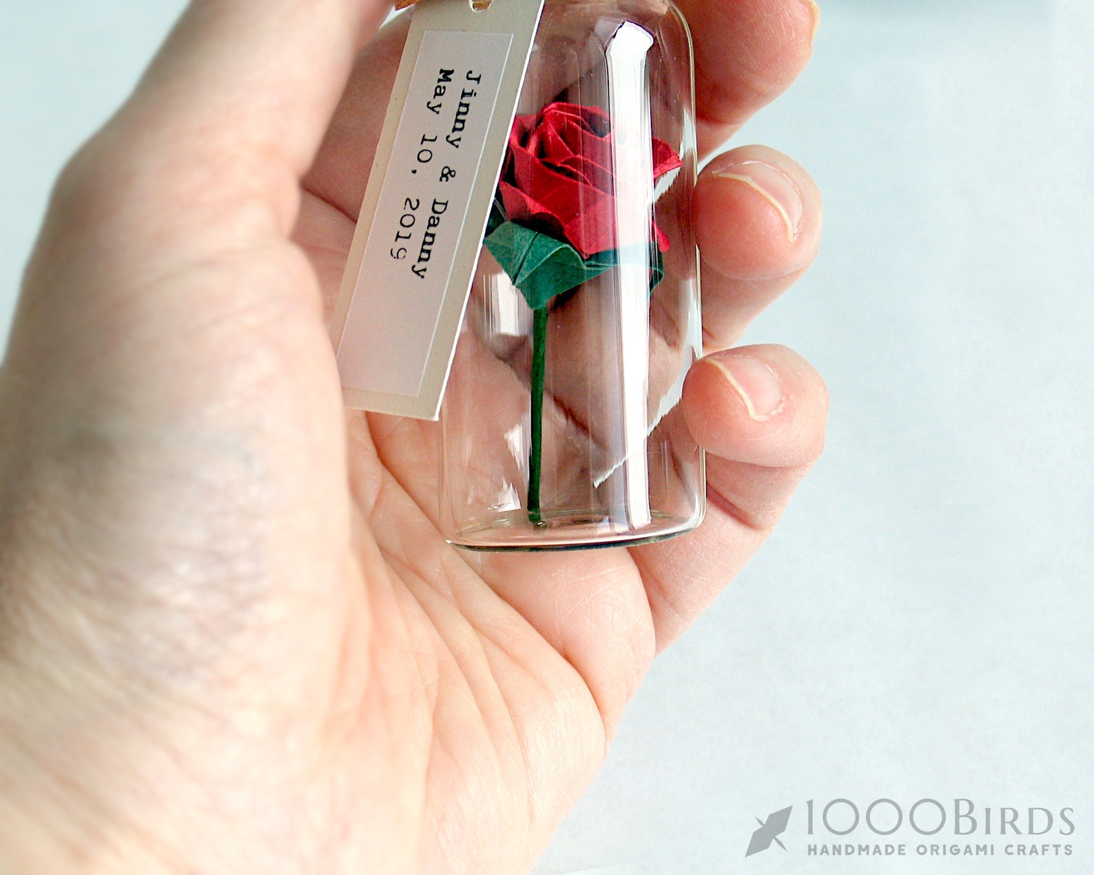 Mini Origami Rose in Bottle Personalized Gift Just Because - Etsy