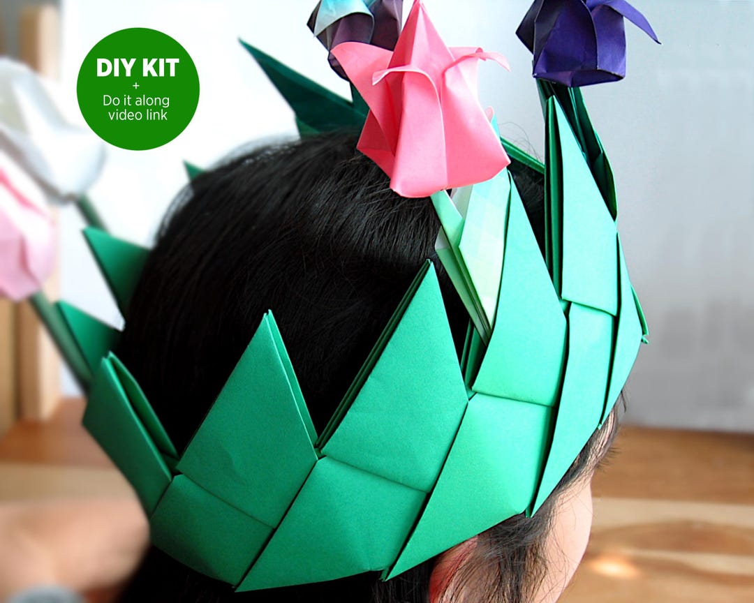 DIY Origami Flower Crown Kit — Kids & Adults, Montessori Craft, STEM ...